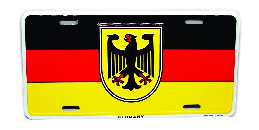 GERMANY GERMAN Flag 3D EMBOSSED Metal Car Novelty License Plate Auto ...