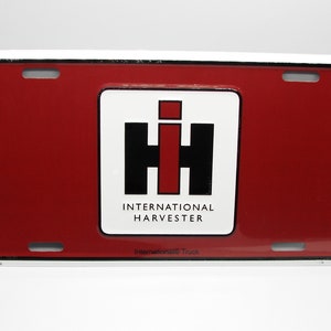 HI International Harvester Emblem 3D EMBOSSED Metal Car NOVELTY License ...