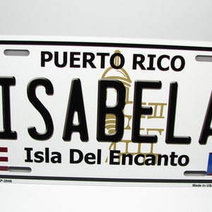 ISABELA PUERTO RICO Isla Del Encanto Metal Car Novelty License Plate ...