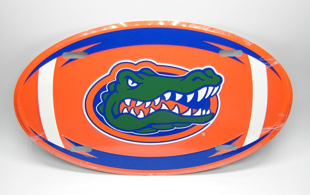 University of Florida GATORS 3D EMBOSSED Oval Football Shape Metal Car ...