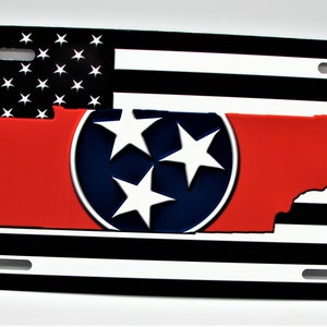 TENNESSEE STATE FLAG Map American Tactical Flag Metal Car Novelty ...