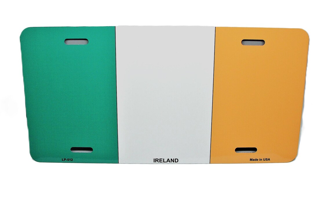 IRISH FLAG Metal Car Novelty License Plate Auto Tag. Ireland Flag Metal ...