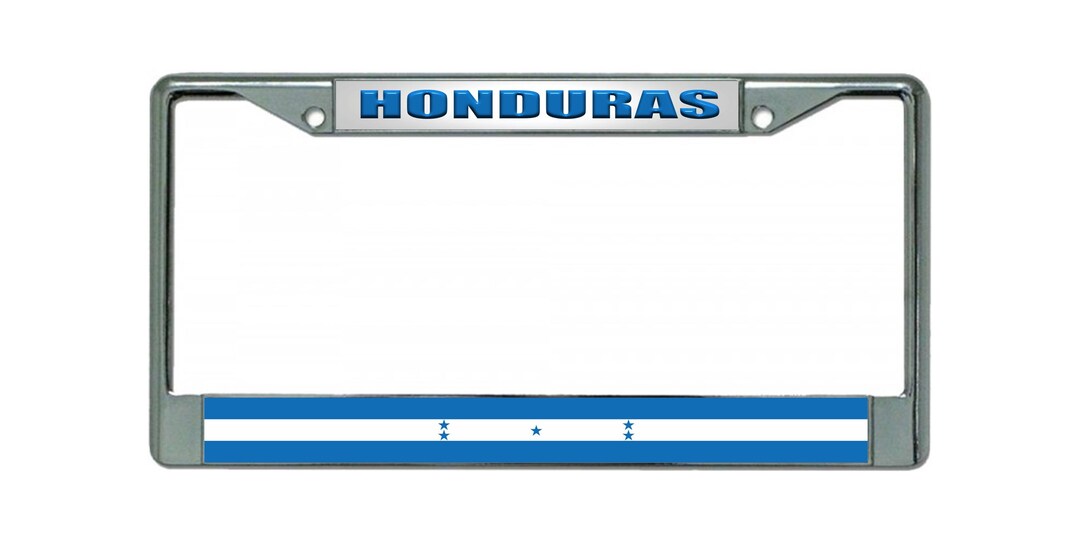 HONDURAS FLAG Chrome Metal Car License Plate Frame - Etsy