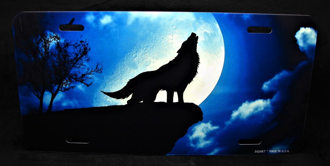 WOLF WILDLIFE Animal Love Friend Metal Car Novelty License Plate Auto ...