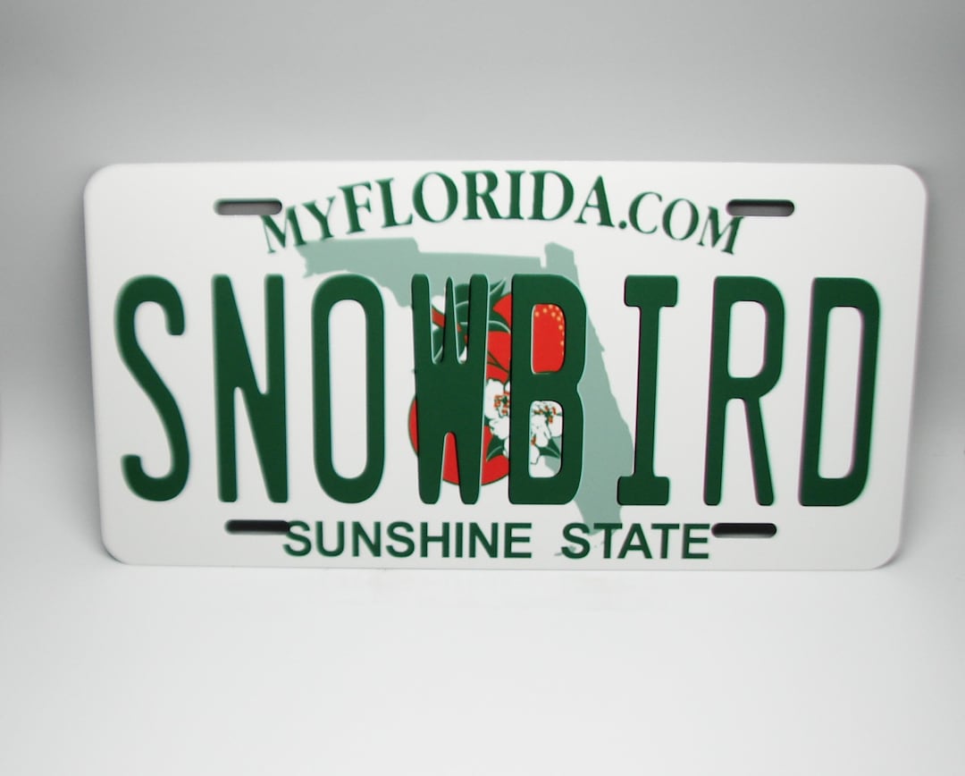FLORIDA State SNOWBIRD Metal Car Novelty License Plate Auto Tag. FORIDA ...