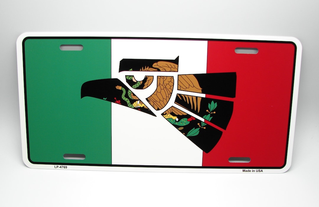 MEXICAN Flag Metal Car Novelty License Plate Auto Tag. MEXICO Flag Car ...