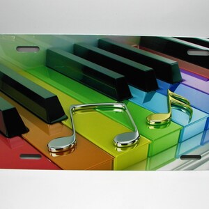 PIANO Keys MUSIC NOTES Metal Car License Plate Auto Tag. Musician ...