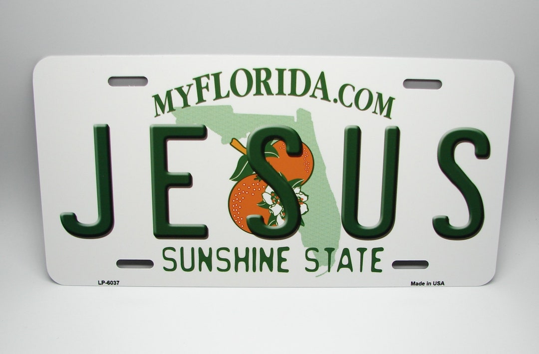 FLORIDA State JESUS Metal Car Novelty License Plate Auto Tag. Religious ...