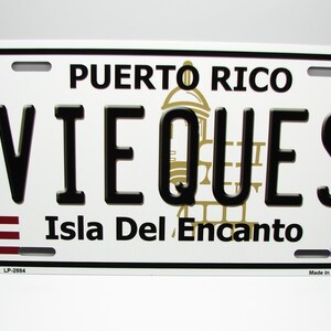 VIEQUES PUERTO RICO Isla Del Encanto Metal Car Novelty License Plate ...