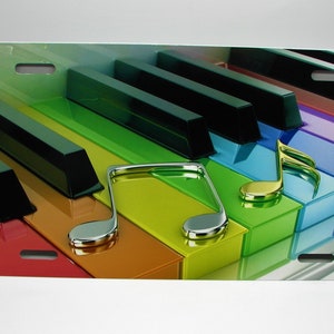 PIANO Keys MUSIC NOTES Metal Car License Plate Auto Tag. Musician ...