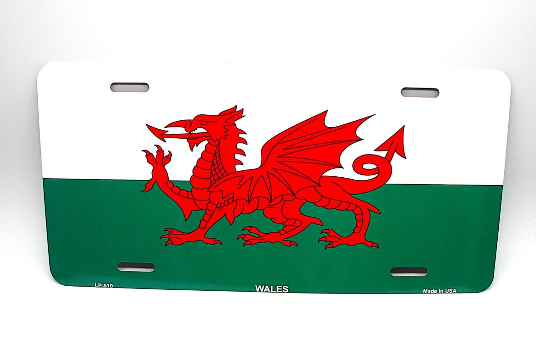 WALES FLAG Welsh Dragon WELSH Flag Metal Car Novelty License Plate Auto ...