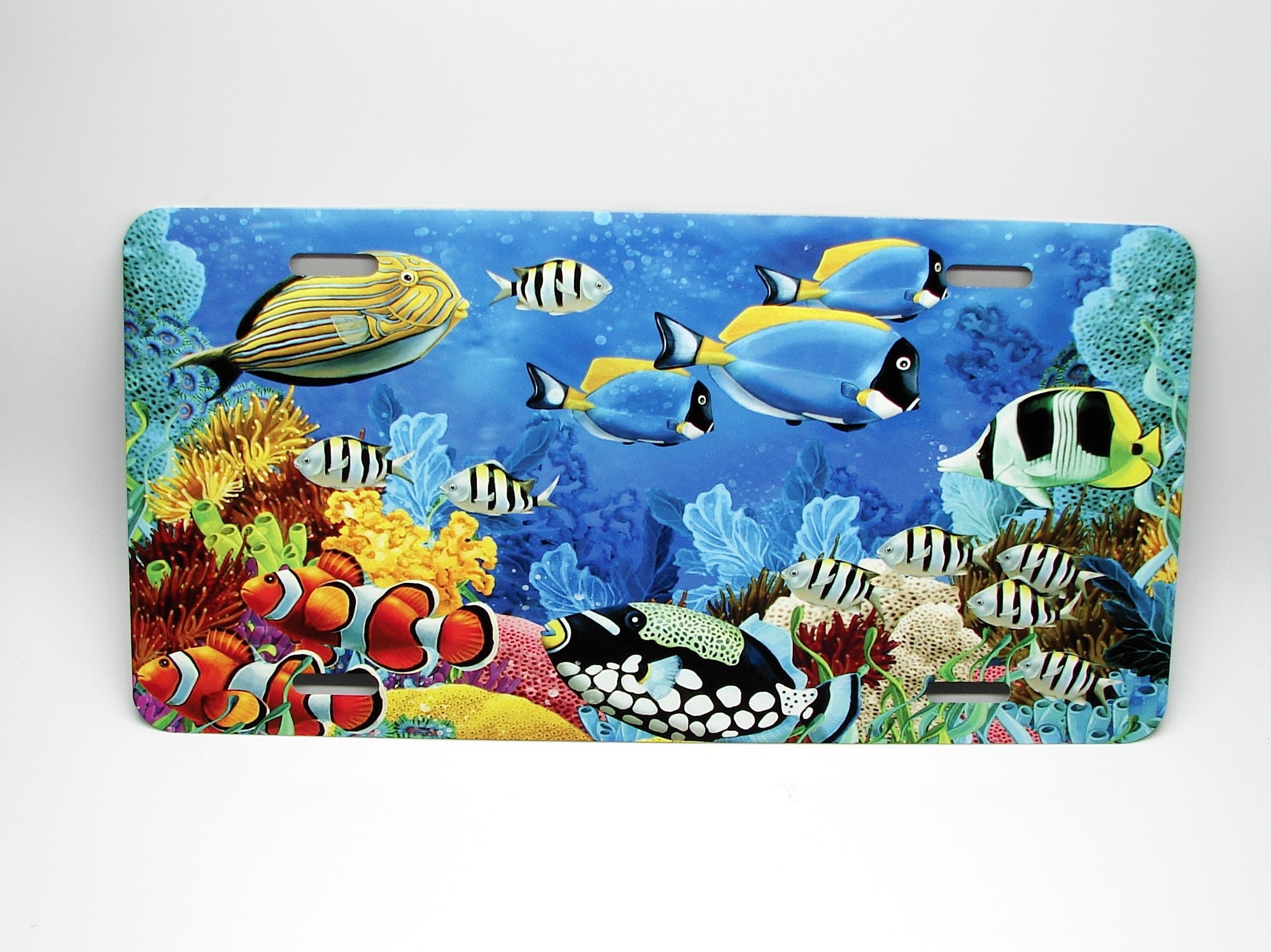 TROPICAL REEF FISH Aquarium Metal Car License Plate Auto Tag - Etsy