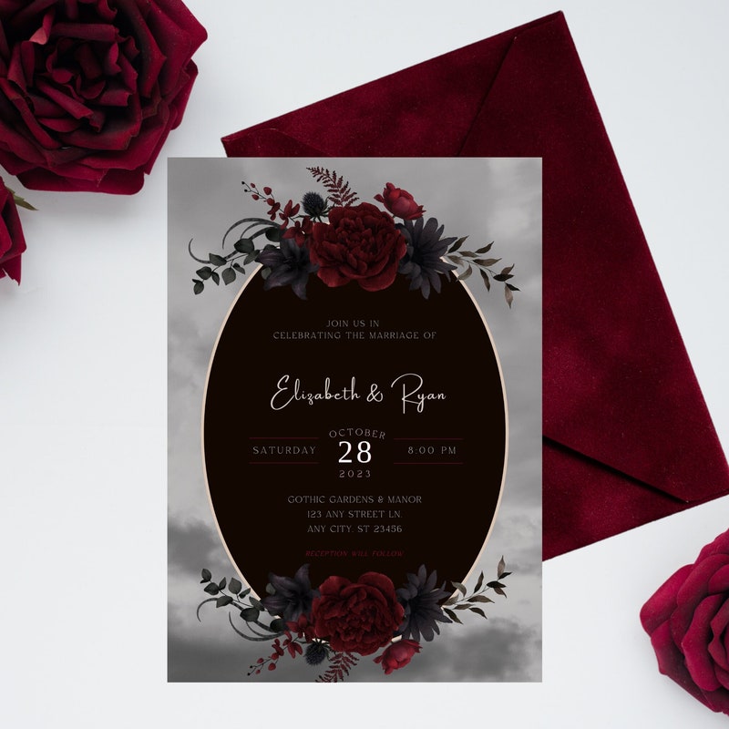 Goth Wedding Invitation - Etsy
