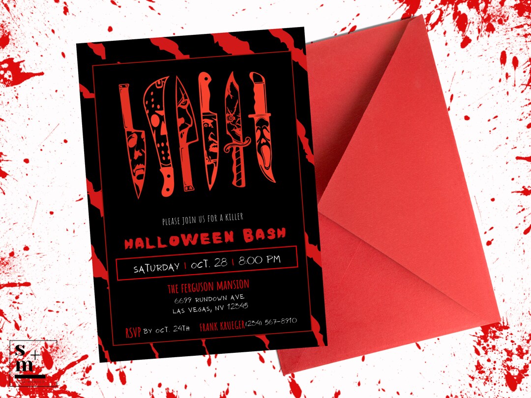 Killer Halloween Party Invitation, Halloween Invitation, Horror Party ...