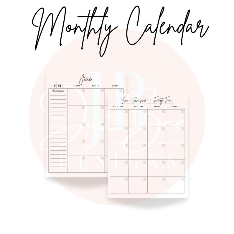 2022 June-december Instant Download- (blank - Monthly Inputs) - Etsy