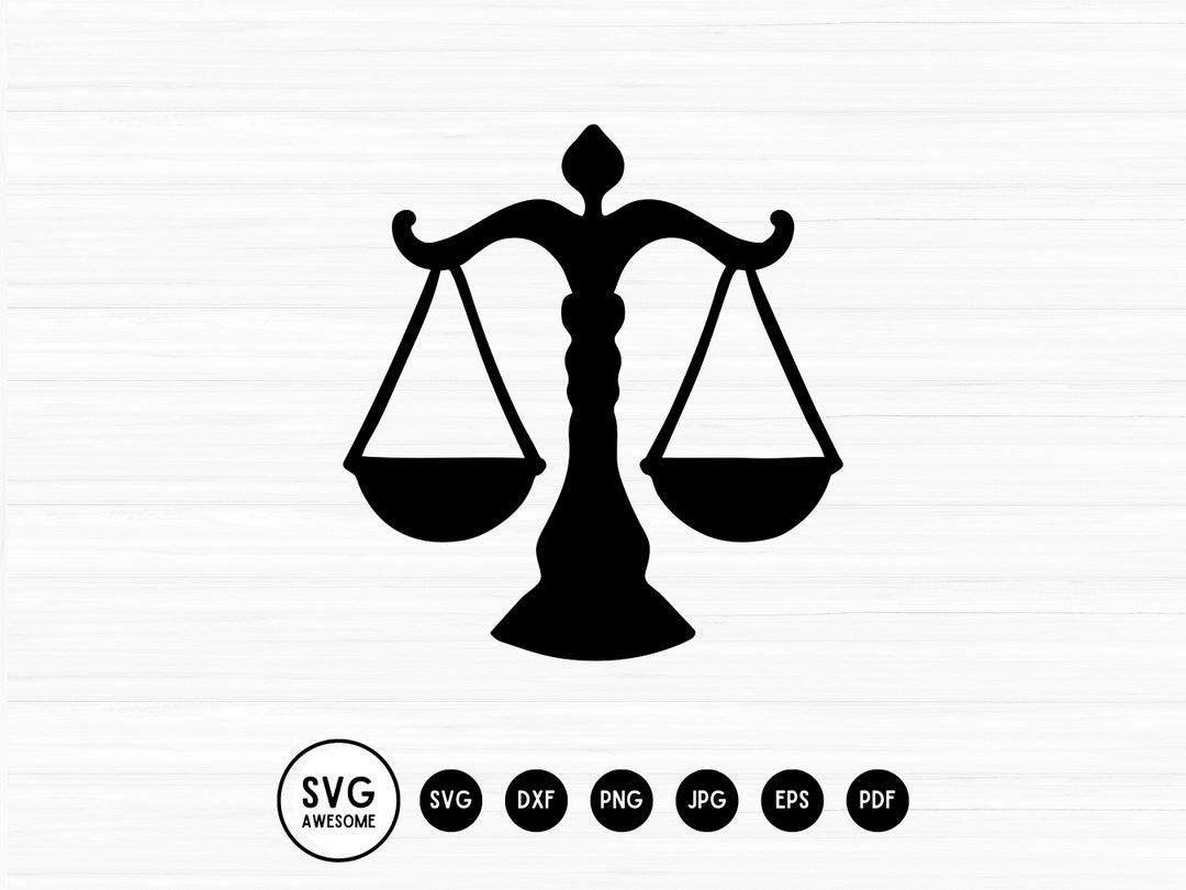 Law Scales of Justice SVG Instant Download, Vinyl & Craft Cutting File ...