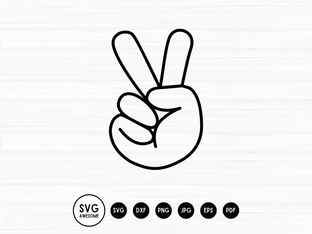 Peace Hand Sign SVG Instant Download, Vinyl & Craft Cutting File, Die ...