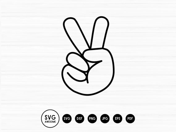 Peace Hand Sign SVG Instant Download Vinyl & Craft Cutting - Etsy