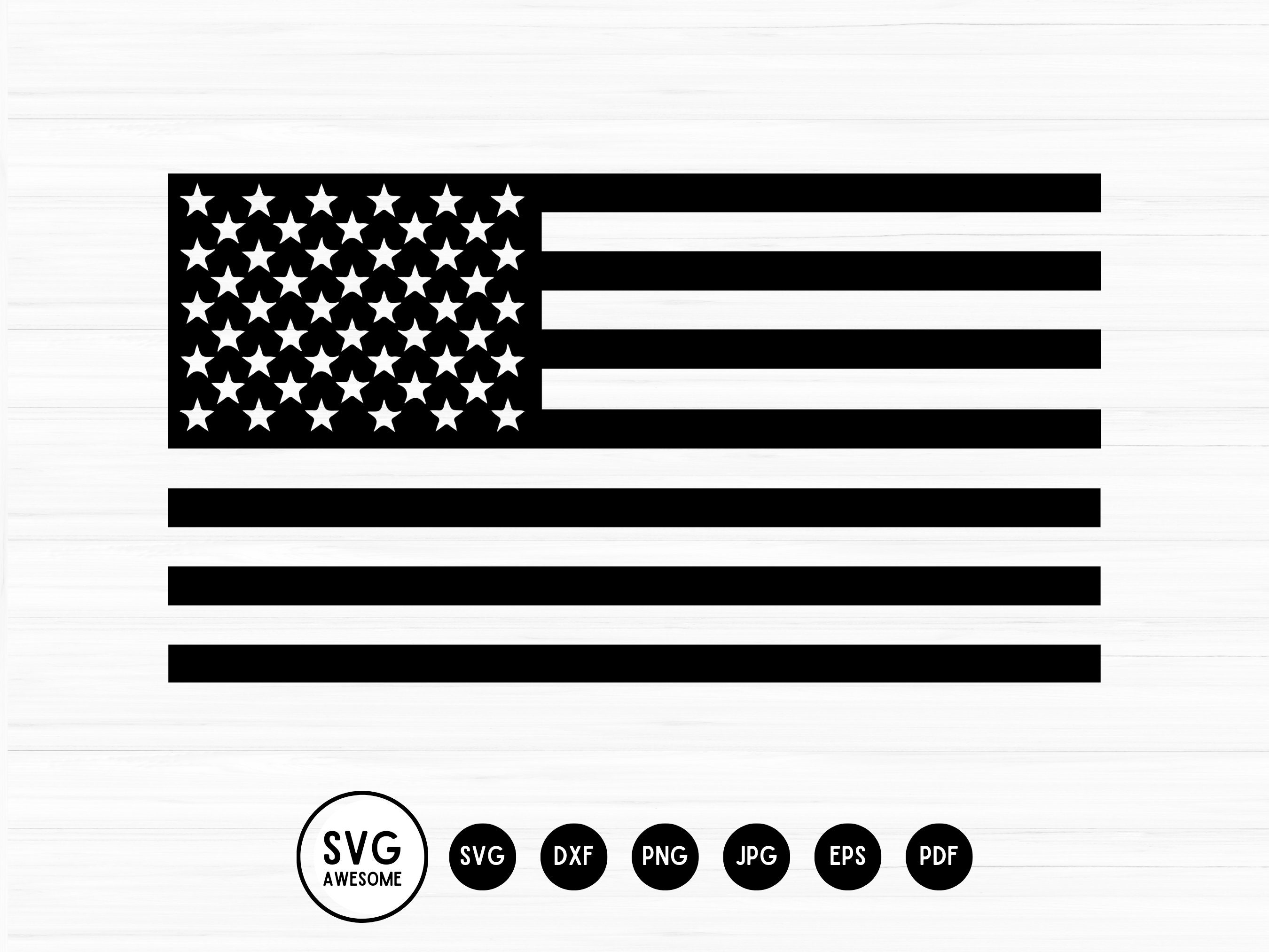 USA American Flag Set SVG Instant Download, Vinyl & Craft Cutting File ...