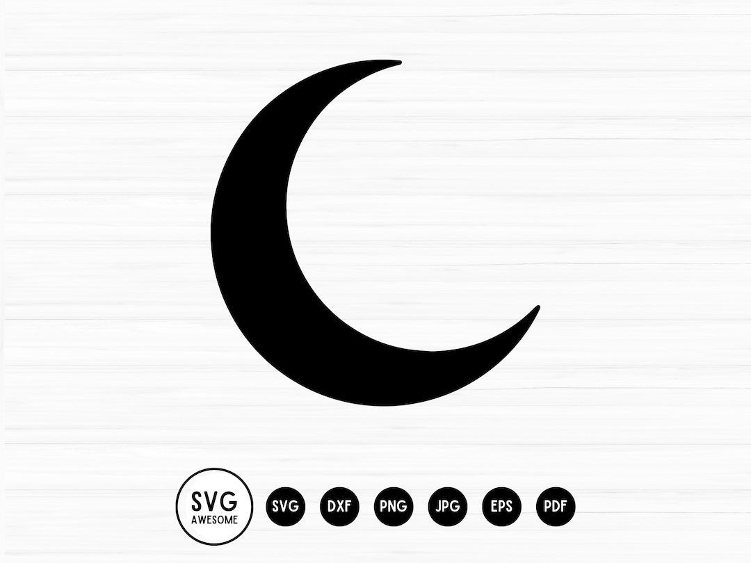 Crescent Moon SVG Instant Download, Vinyl & Craft Cutting File, Die Cut ...
