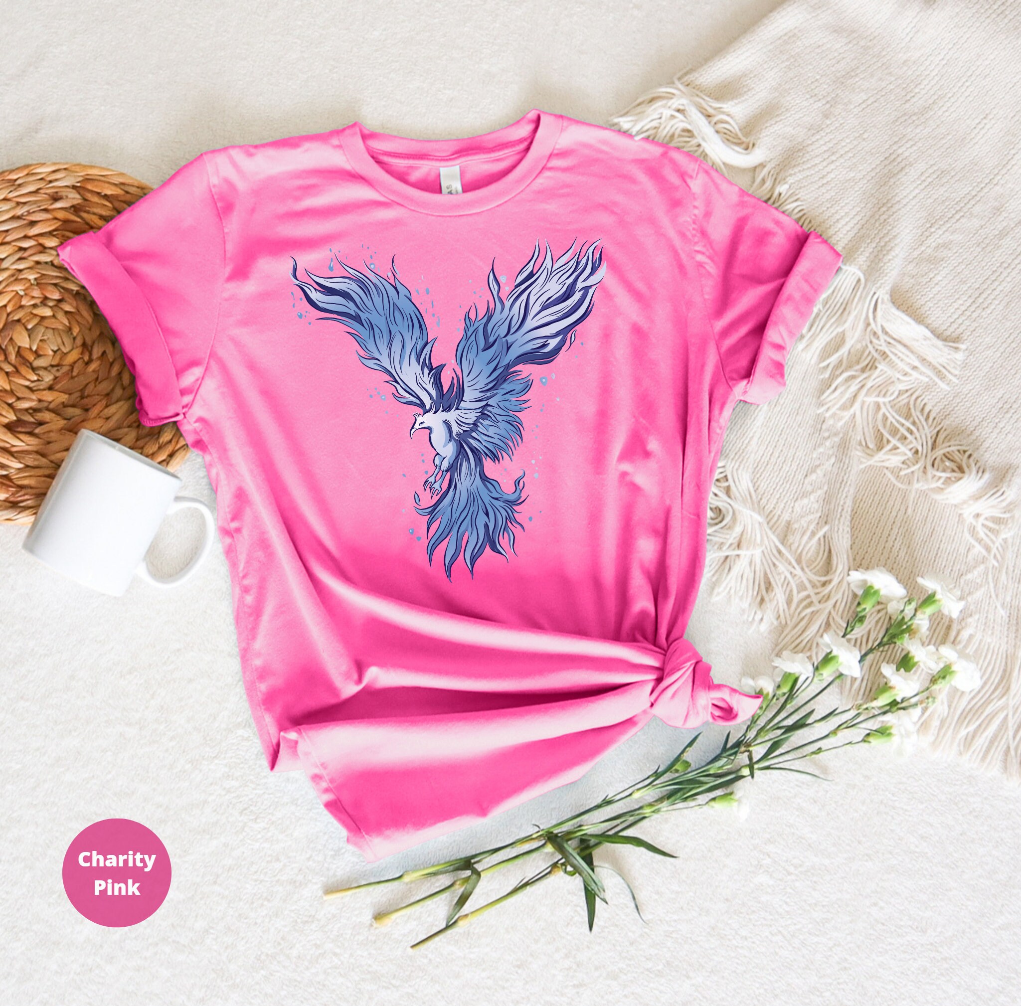 Blue Fire Phoenix Shirt, Phoenix Shirt, Fire Bird Shirts, Bird Shirt ...