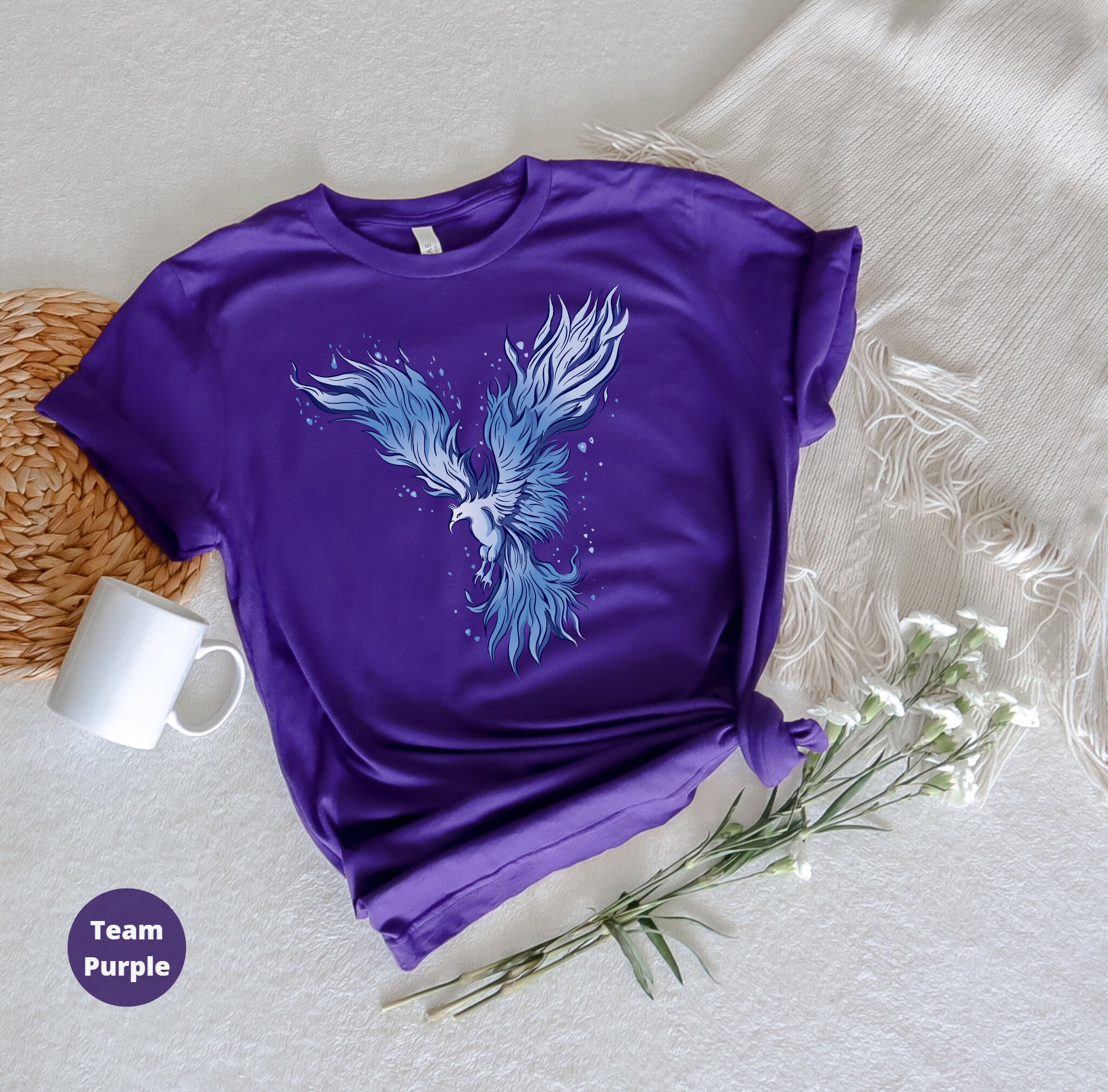 Blue Fire Phoenix Shirt, Phoenix Shirt, Fire Bird Shirts, Bird Shirt ...