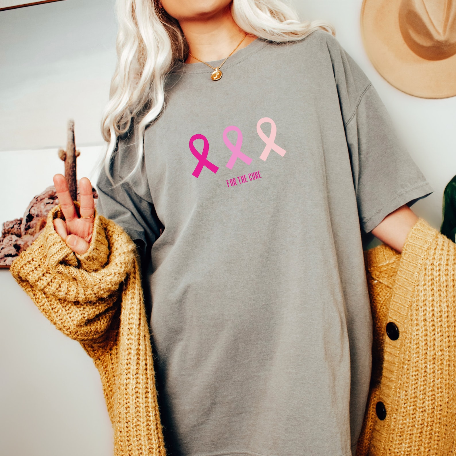 Breast Cancer Awareness Shirt Breast Cancer Ribbon Pink - Etsy