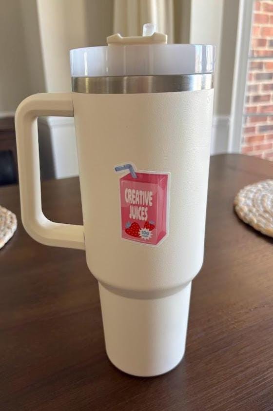 Creative Juices Juice Box Vinyl Sticker | Pink Juice Box Sticker | Cute ...