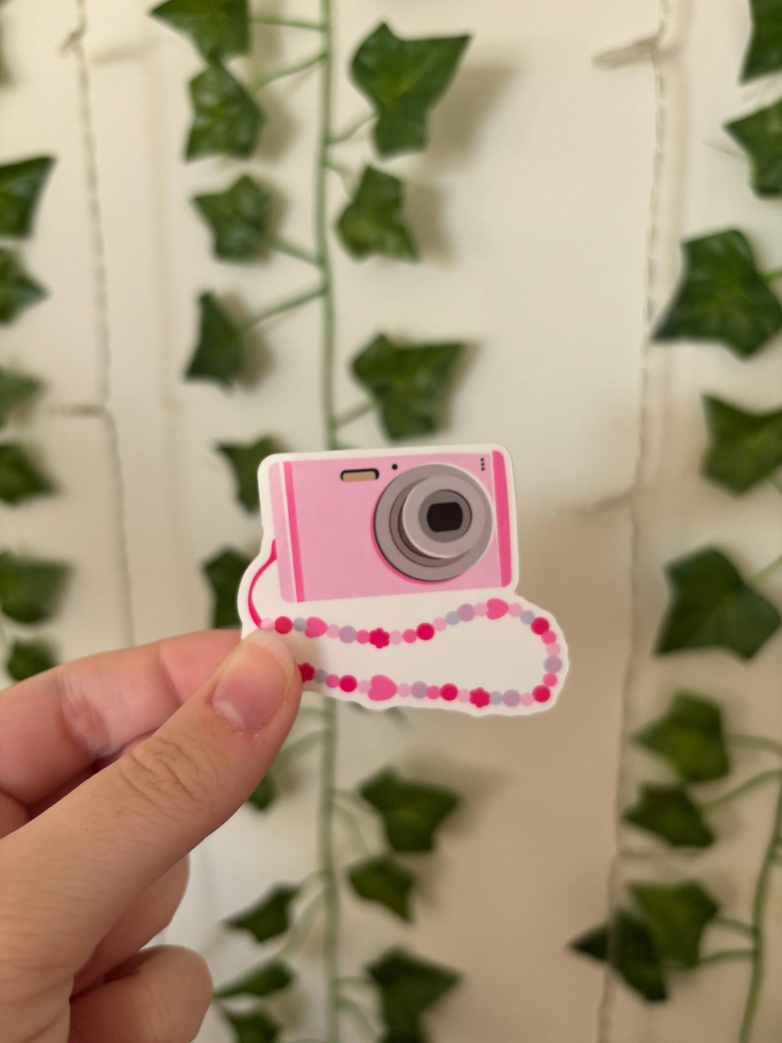 Pink Camera Vinyl Sticker | Girly Camera With Charms Sticker | Confetti ...