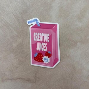 Creative Juices Juice Box Vinyl Sticker | Pink Juice Box Sticker | Cute ...