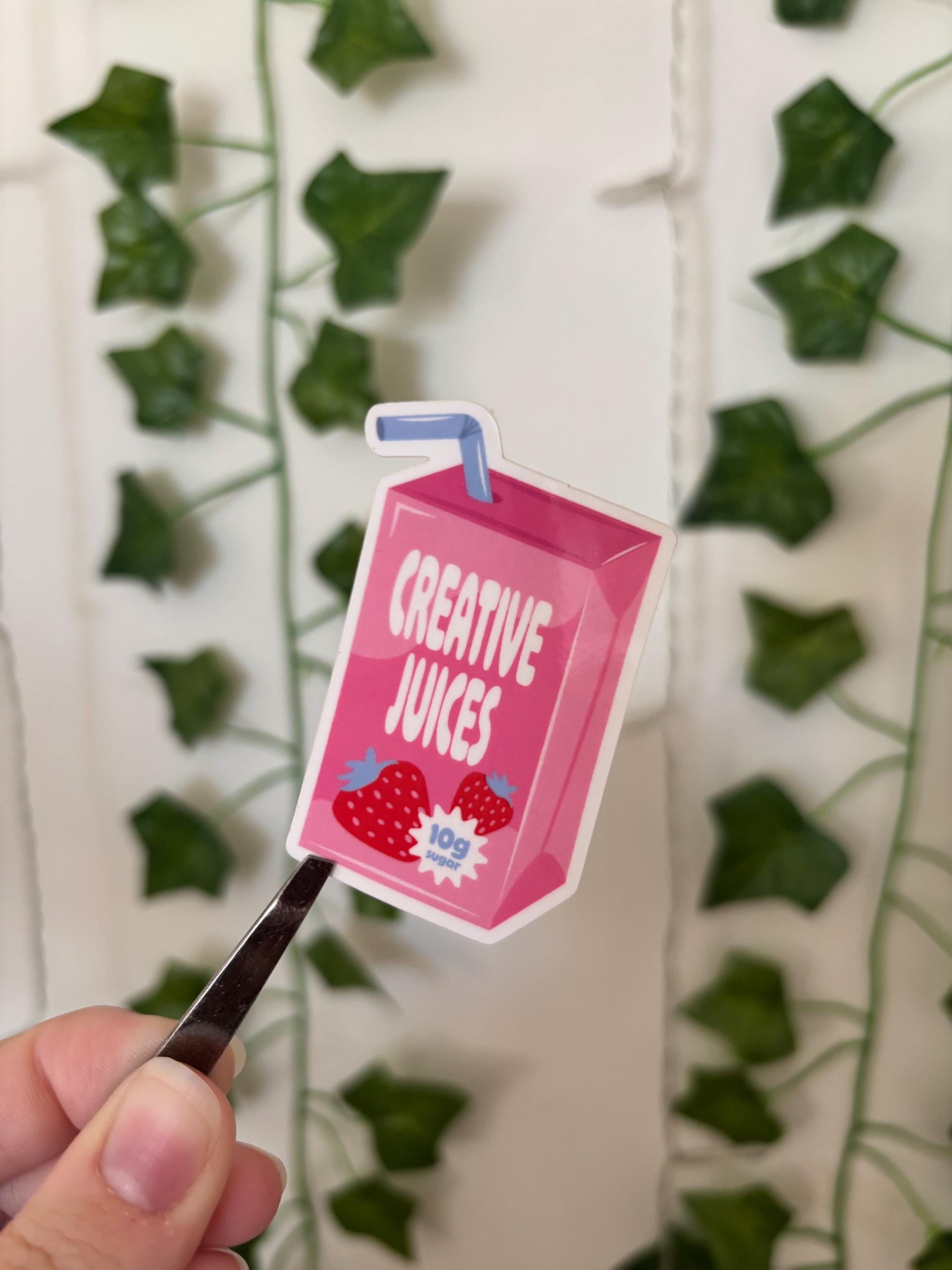 Creative Juices Juice Box Vinyl Sticker | Pink Juice Box Sticker | Cute ...