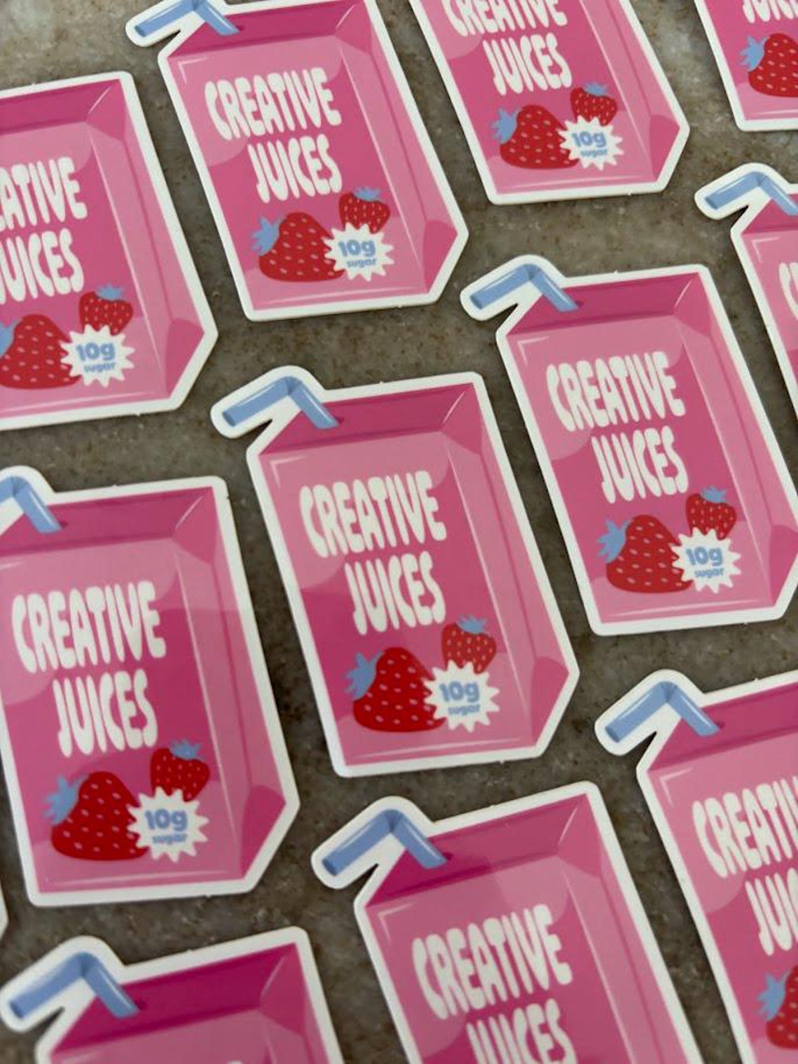 Creative Juices Juice Box Vinyl Sticker | Pink Juice Box Sticker | Cute ...