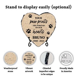 Pet Memorial Stone Personalized, Loss of Dog Sympathy Gift Paw Print ...