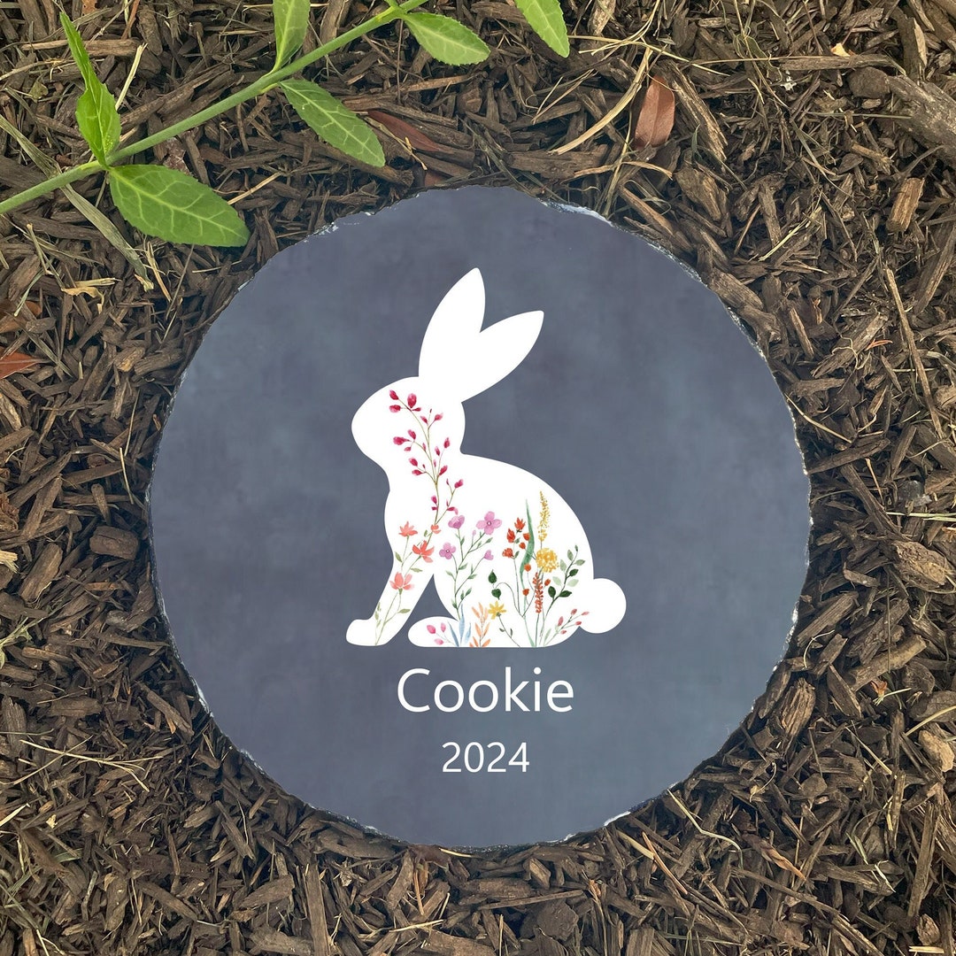 Rabbit Passing Gift, Rock Memorial Personalized Bunny Memorial Stone SD ...