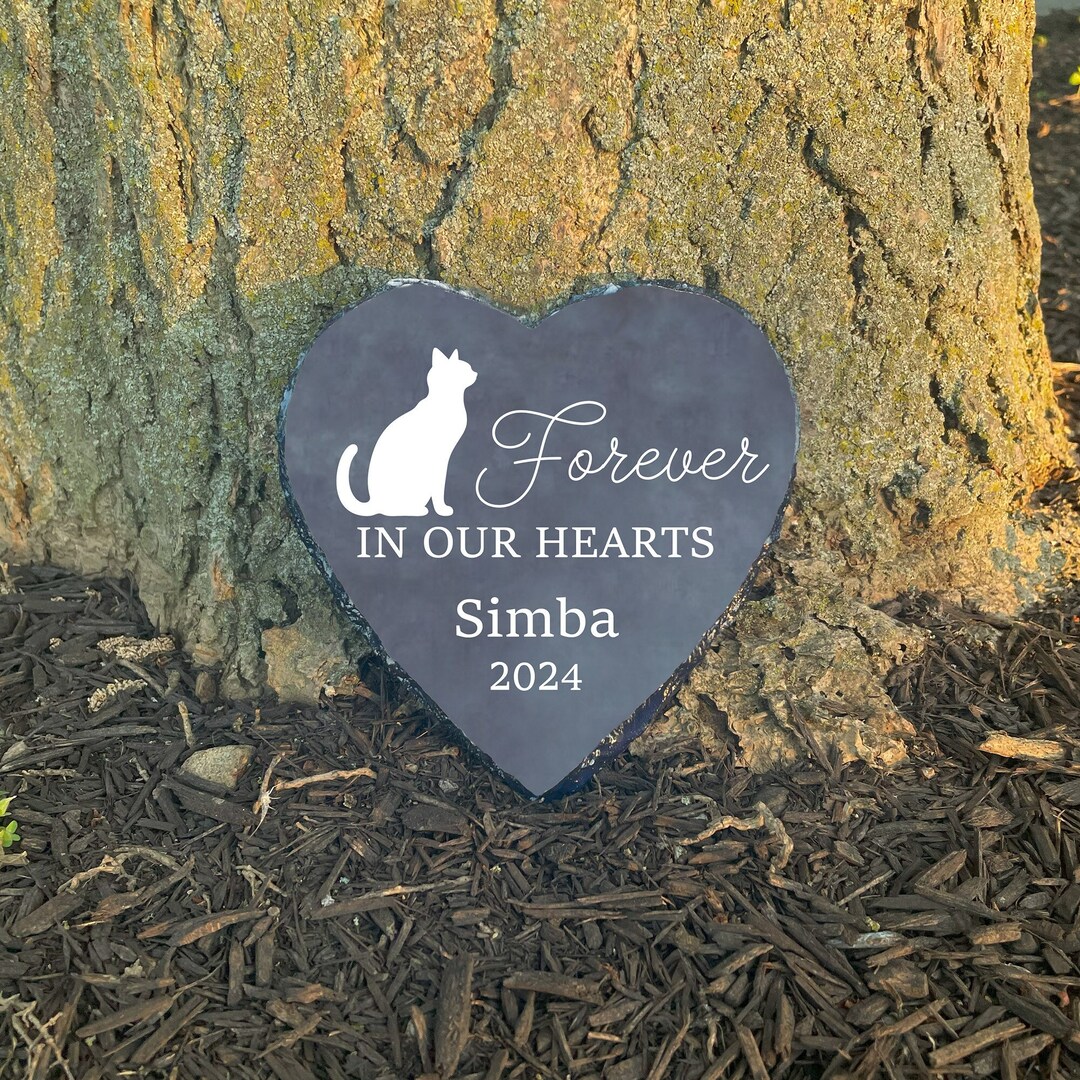 Personalized Cat Memorial Stone: Silhouette Pet Loss Keepsake SD-31A - Etsy