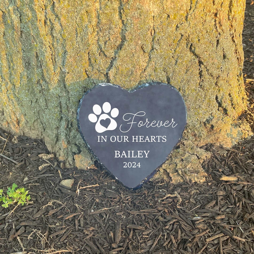 Personalized Heart Rock Memorial Pet Loss Gift, Memorial Stone Plaque ...
