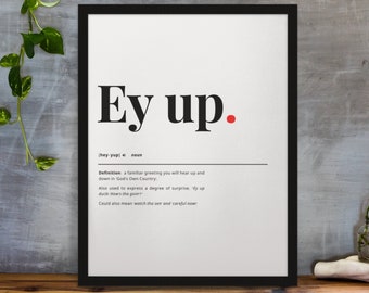 Yorkshire Typography Art Print EY UP Yorkshire Sayings - Etsy UK