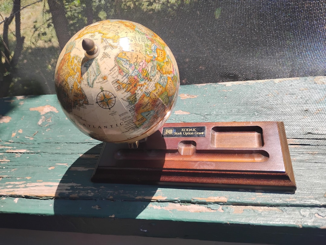 Replogle World Classic Desktop Globe on Wooden Kodak Base - Etsy