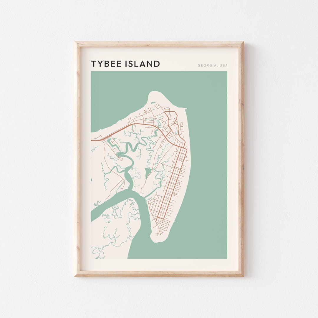Tybee Island Map Poster, Tybee Island Print, Tybee Island Poster, Tybee ...