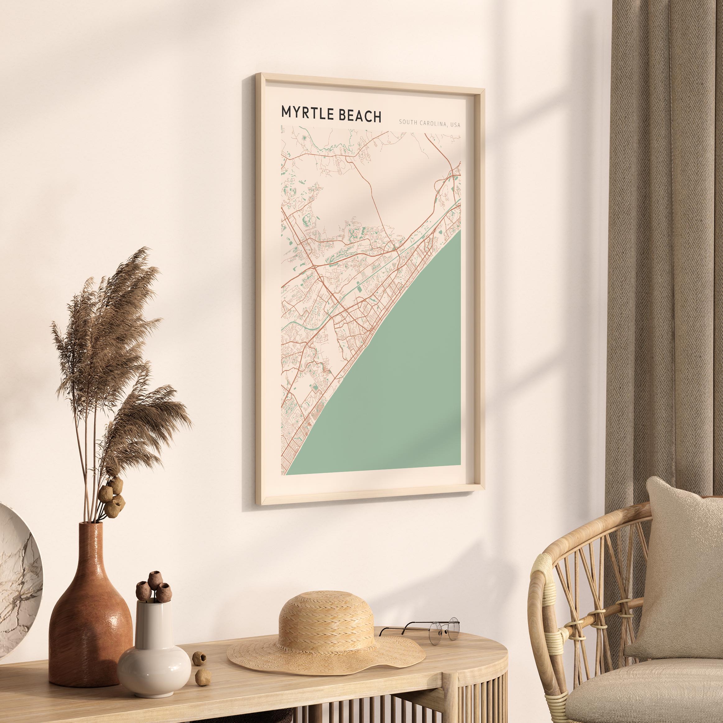 Myrtle Beach Map Poster, Myrtle Beach Print, Myrtle Beach Poster ...