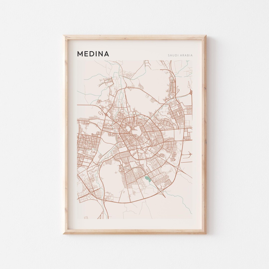 Medina Map Poster, Medina Print, Medina Poster, Medina Wall Art, Saudi ...