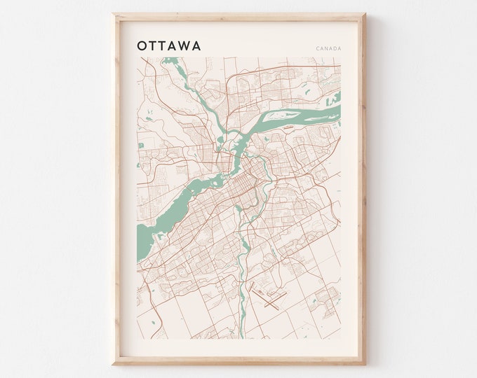 Ottawa Illustrated Map Ottawa Wall Art - Etsy Canada