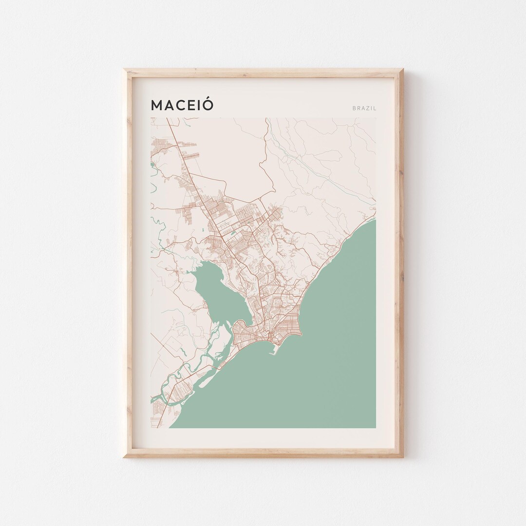 Maceio Map Poster, Maceio Print, Maceio Poster, Maceio Wall Art, Brazil ...
