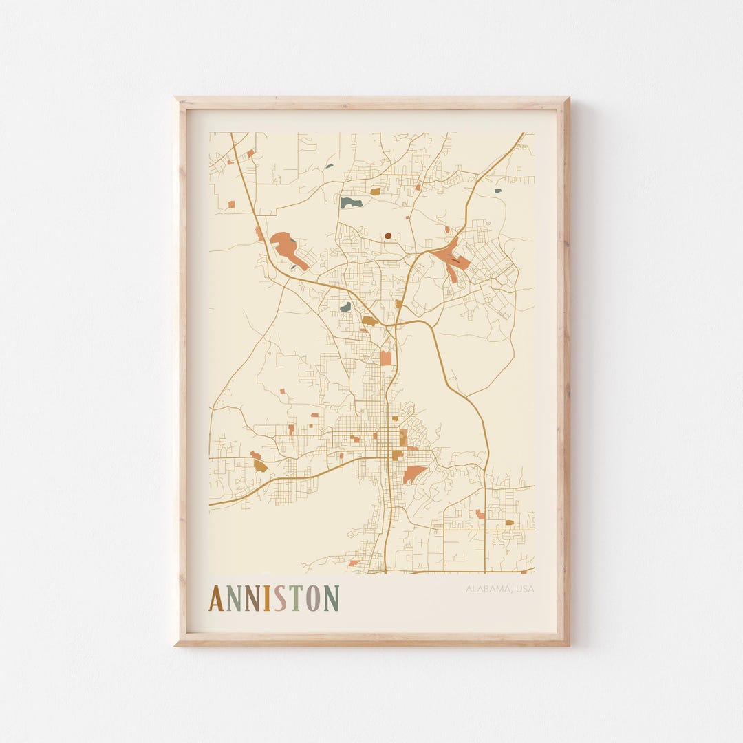 Anniston Map Poster, Anniston Print, Anniston Poster, Anniston Wall Art ...
