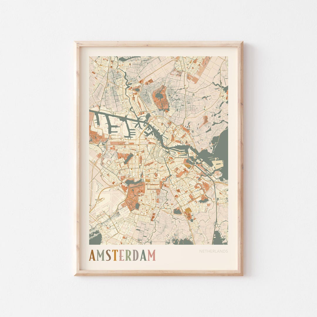 Amsterdam Map Poster, Amsterdam Print, Amsterdam Poster, Amsterdam Wall ...