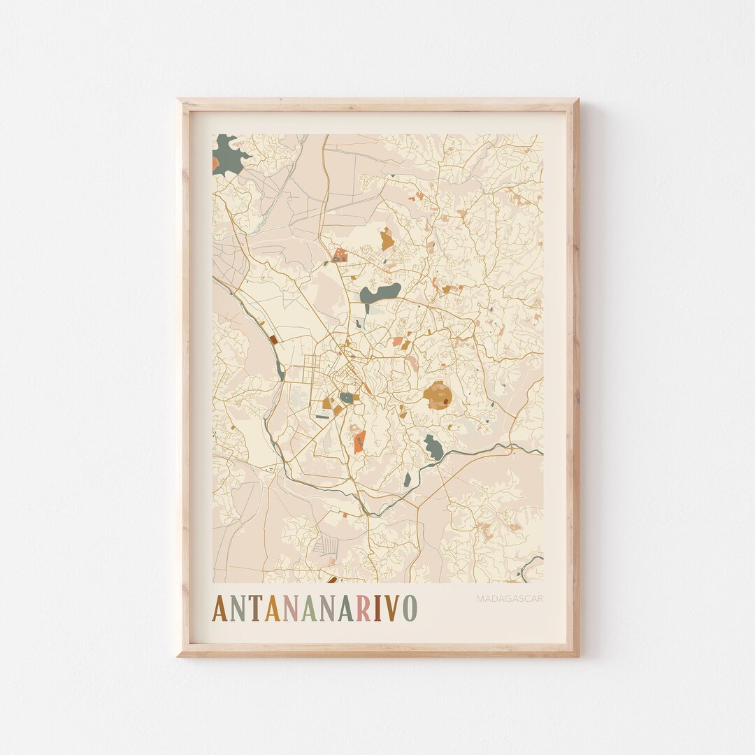 Antananarivo Map Poster, Antananarivo Print, Antananarivo Poster ...