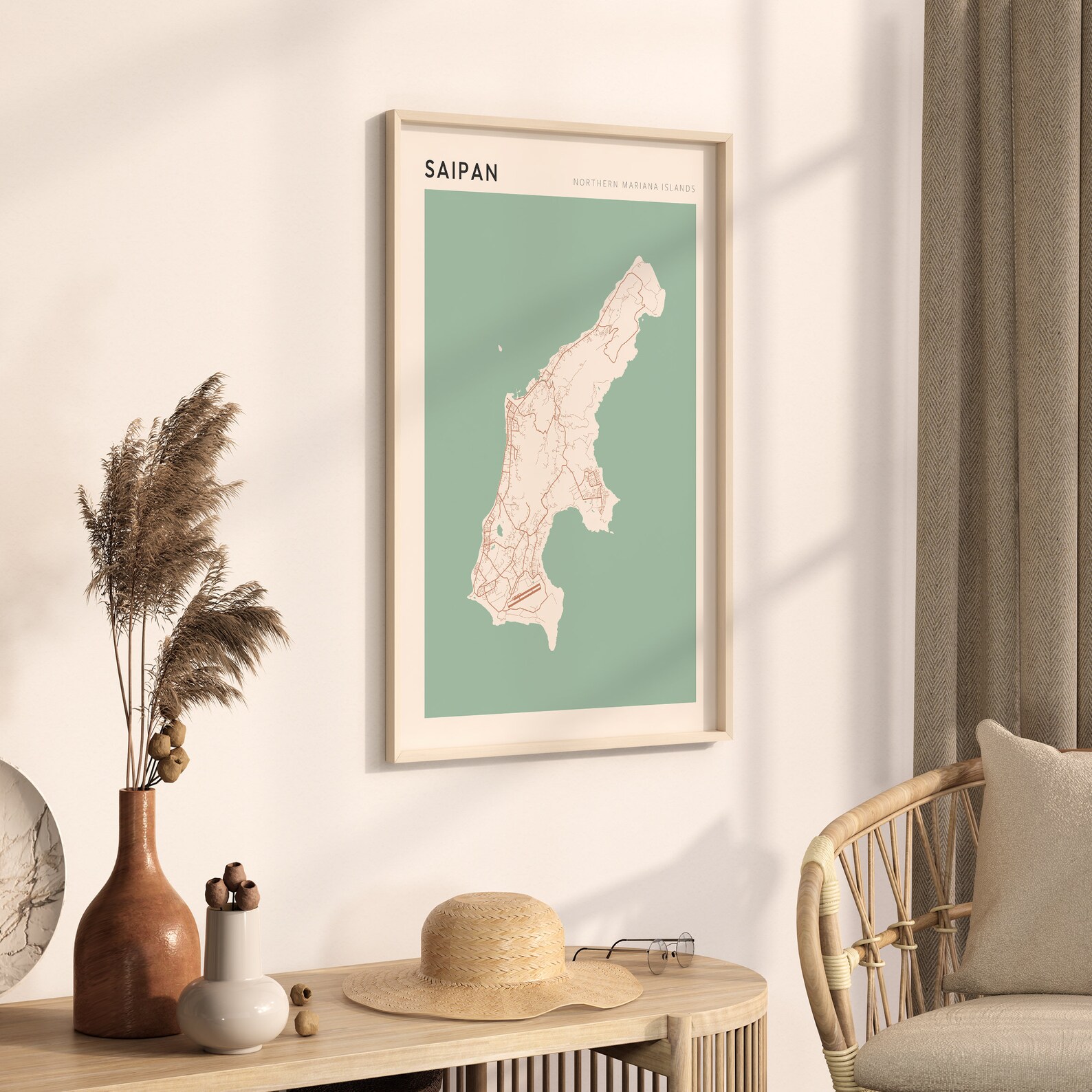 Saipan Map Poster, Saipan Wall Art, Saipan Map, Saipan Poster, Saipan ...