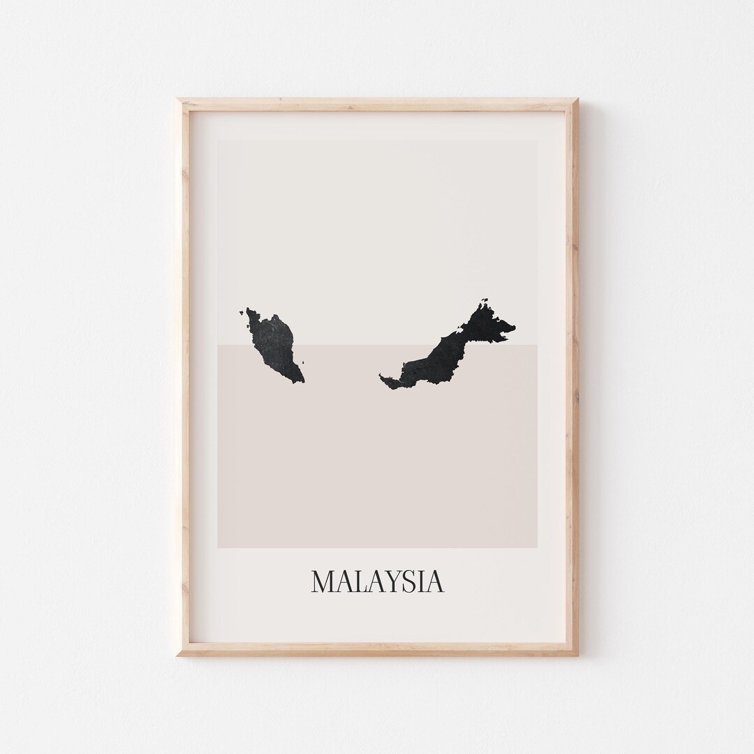 Malaysia Map Poster, Malaysia Print, Malaysia Map Print Minimalist Boho ...