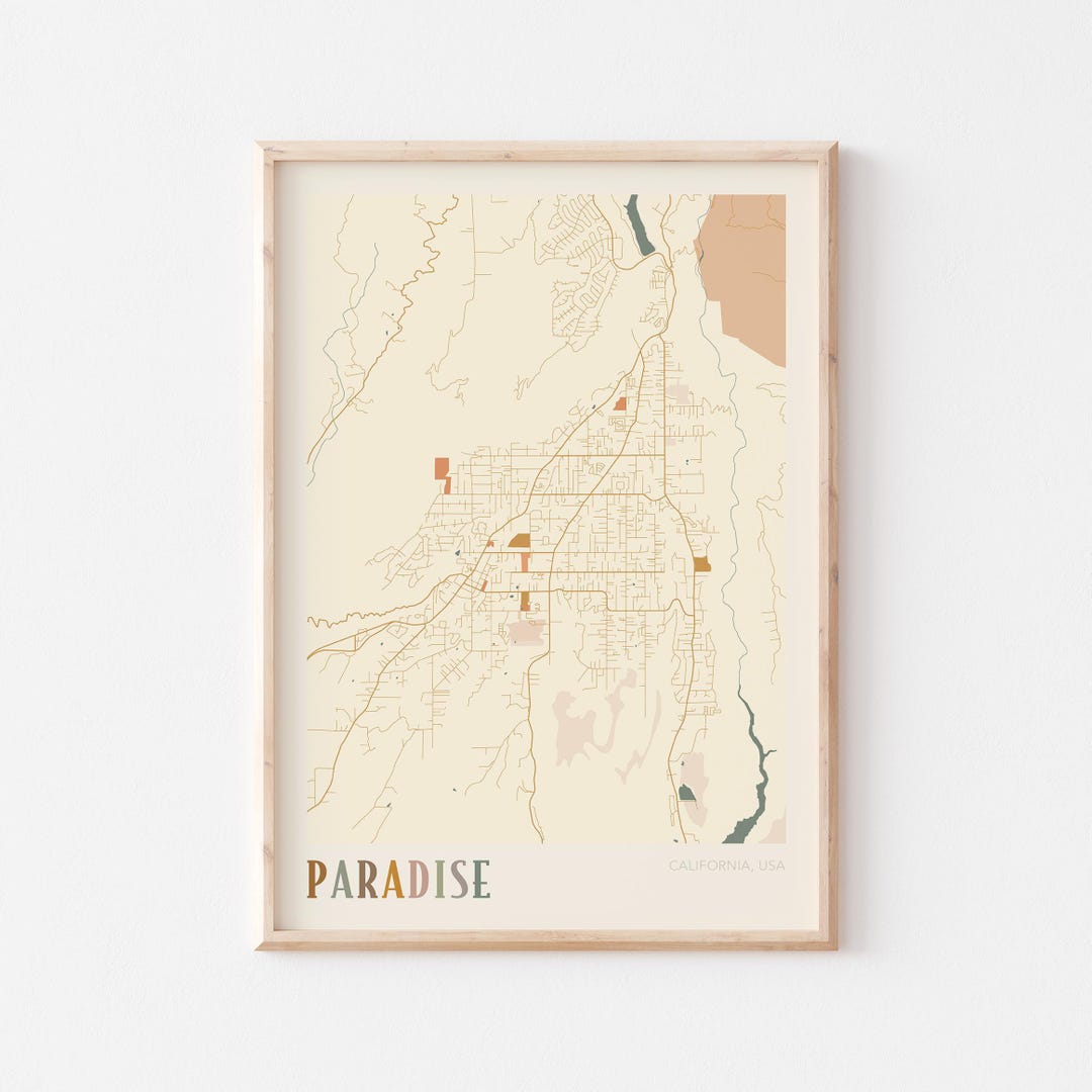 Paradise Map Poster, Paradise Print, Paradise Poster, Paradise Wall Art ...