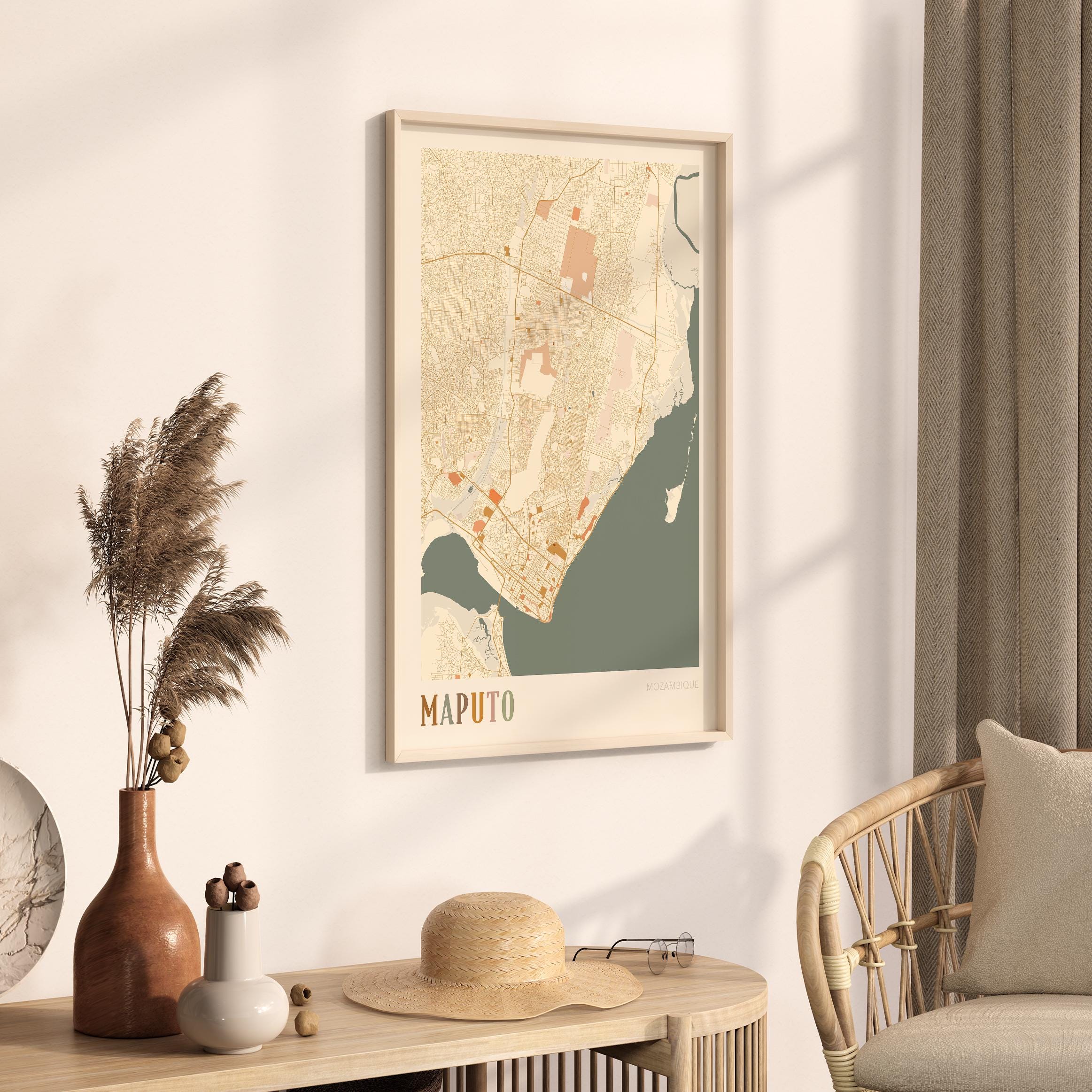 Maputo Map Poster, Maputo Print, Maputo Poster, Maputo Wall Art ...